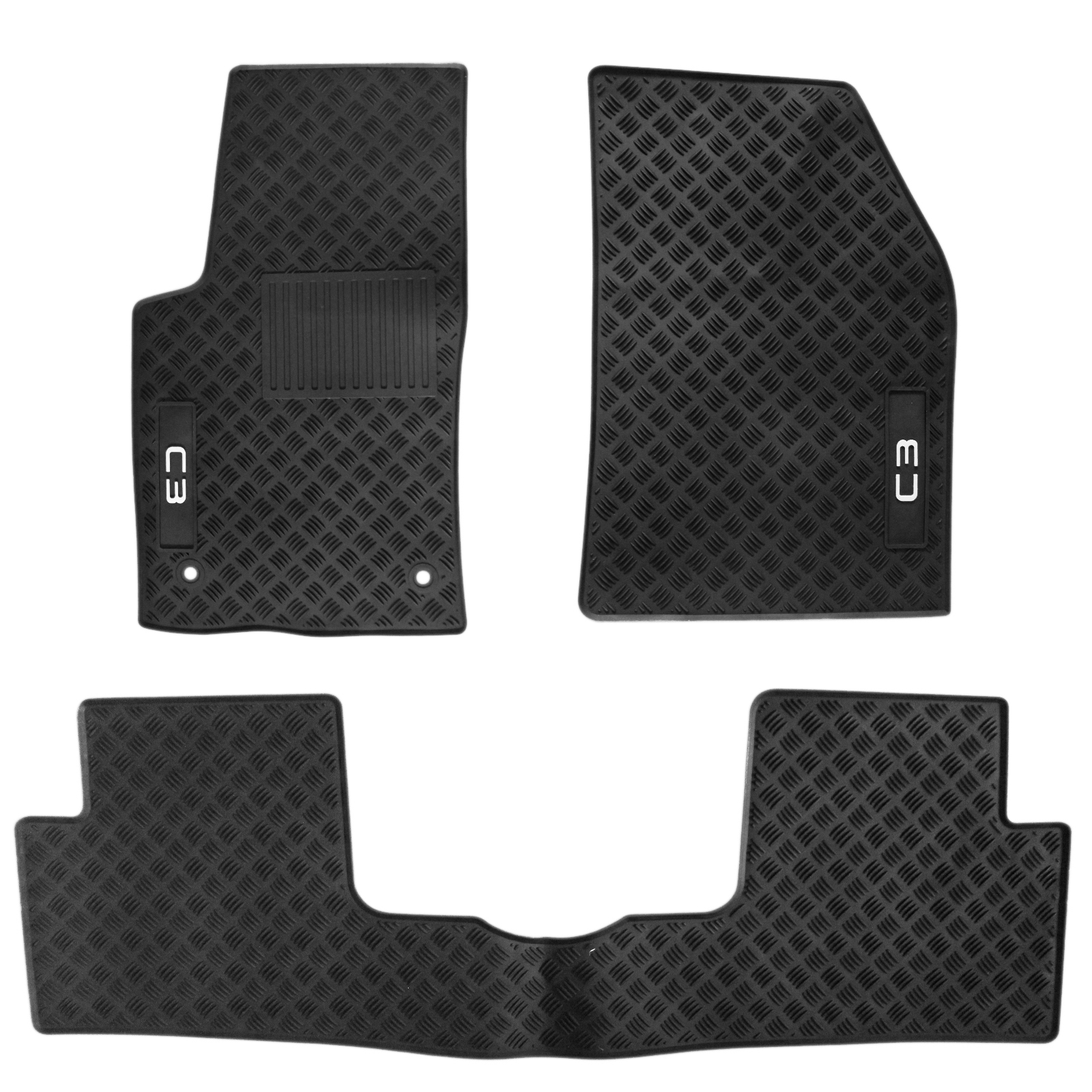 Juego De Alfombras Spaco Látex Citroën C3 2021-2022 Negro - ProtecCar